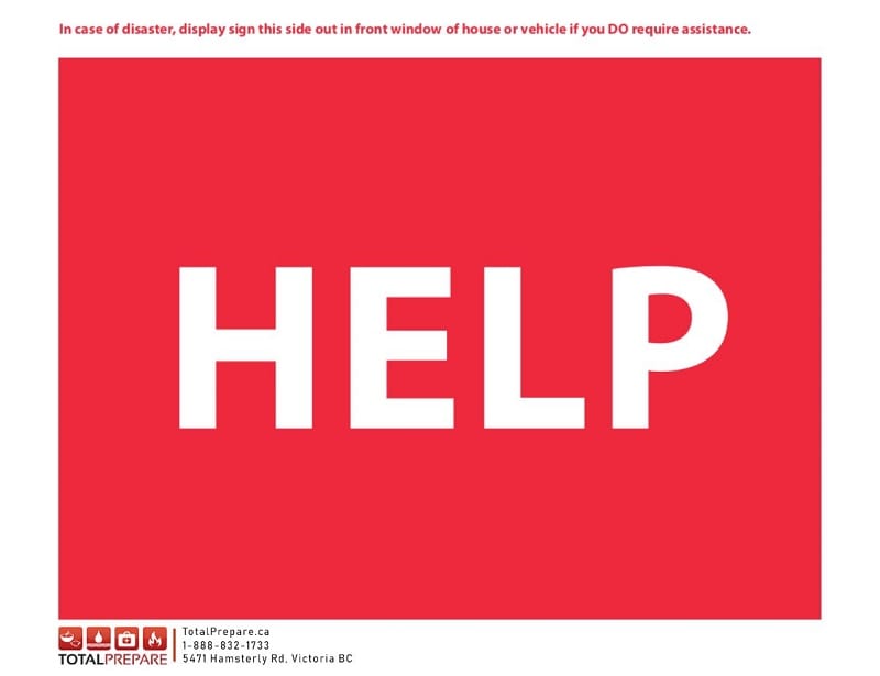 Help/OK Signs (Double-Sided) | Total Prepare Inc. Canada