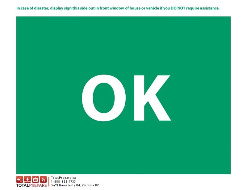 Help/OK Signs (Double-Sided) | Total Prepare Inc. Canada